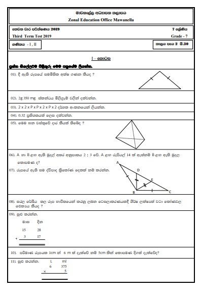 Grade 07 Archives - Page 2 of 9 - Maths Papers.Info