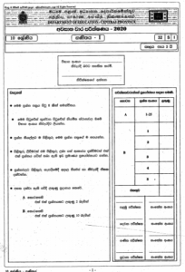 2020 Grade 10 Mathematics Third Term Test Paper | Central Province